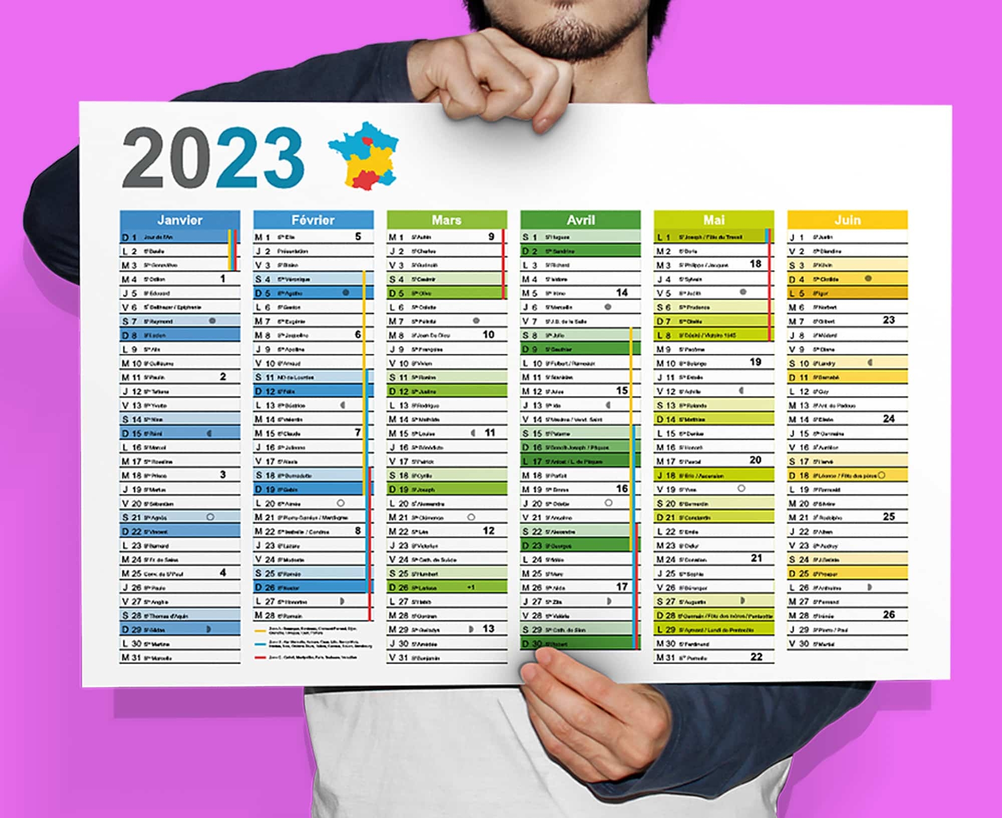 Calendrier Rembordé - 2026 | Personnalisé - Impression - Pas Cher ...