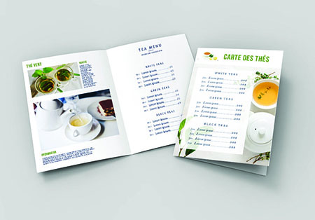 Menu de Restaurant |Format; Papier; Finitions; Impression| Printoclock